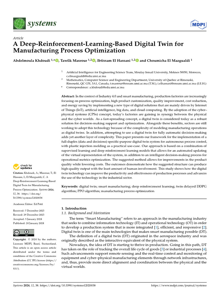 A Deep Reinforcement Learning Based Digital Twin Pdf System