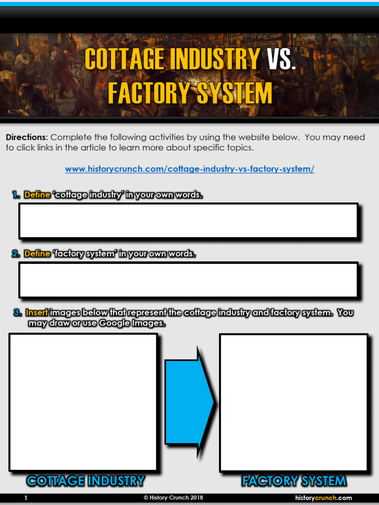 Cottage Industry vs Factory System (1) | PDF | Factory | Secondary ...