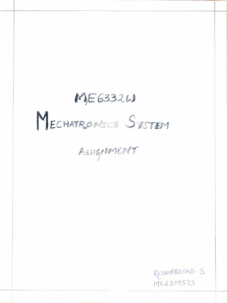 ME23M533 - Mechatronics Assignment | PDF