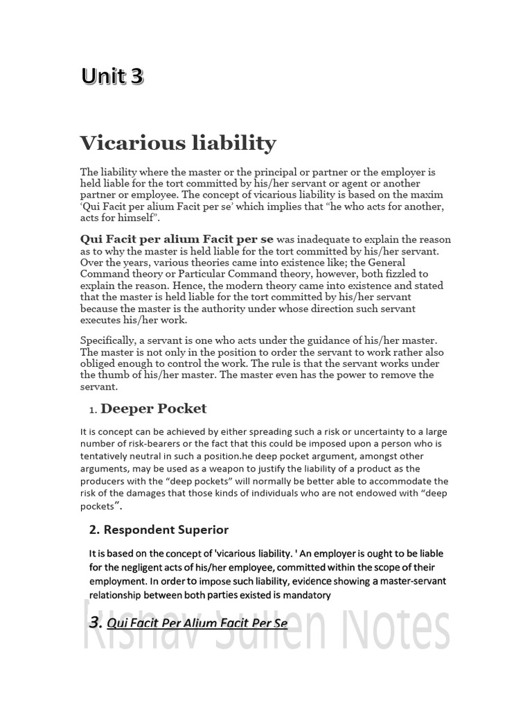 s 1 Unit 3 tort (1) | PDF | Legal Liability | Tort