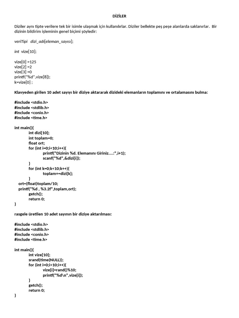 Algoritma Programlama 1 - HAFTA 7 | PDF