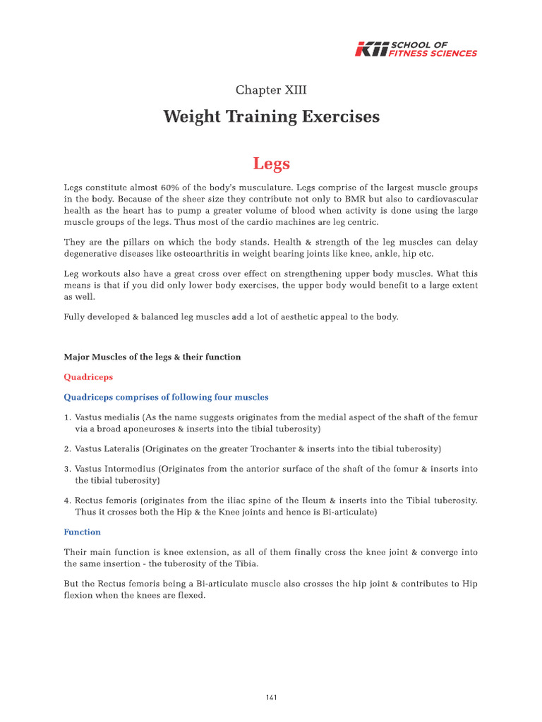 13 Weight Training Exercises | PDF