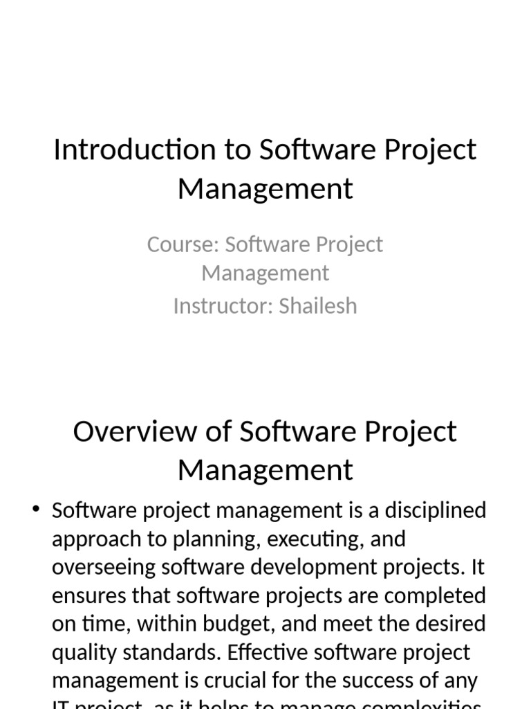 Introduction to Software Project Management | PDF | Project Management | Business