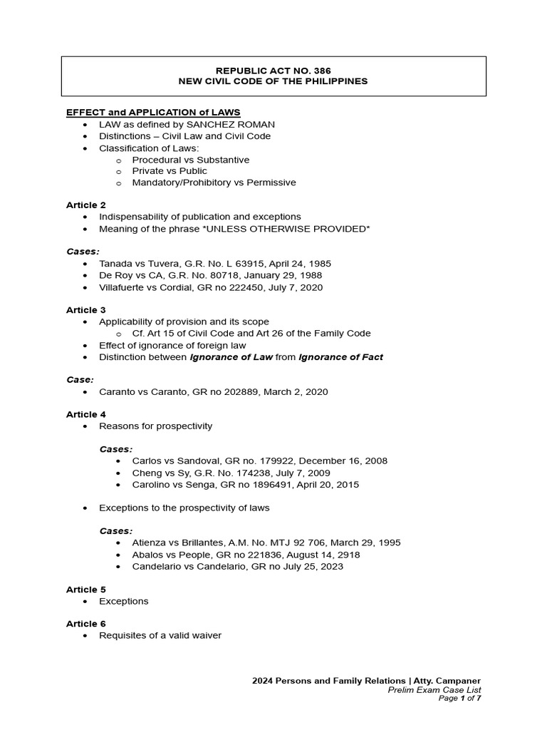 PFR-1.5D-Prelim-Syllabus | PDF | Private Law | Civil Law (Legal System)