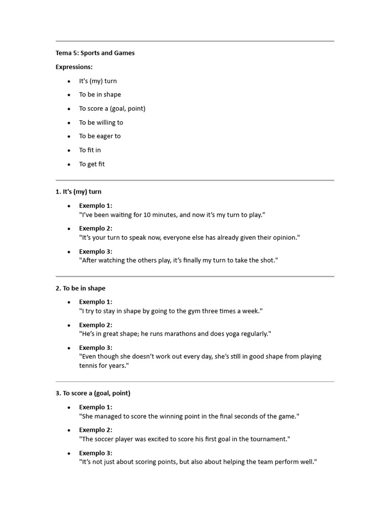 5 - Sports and Games | PDF