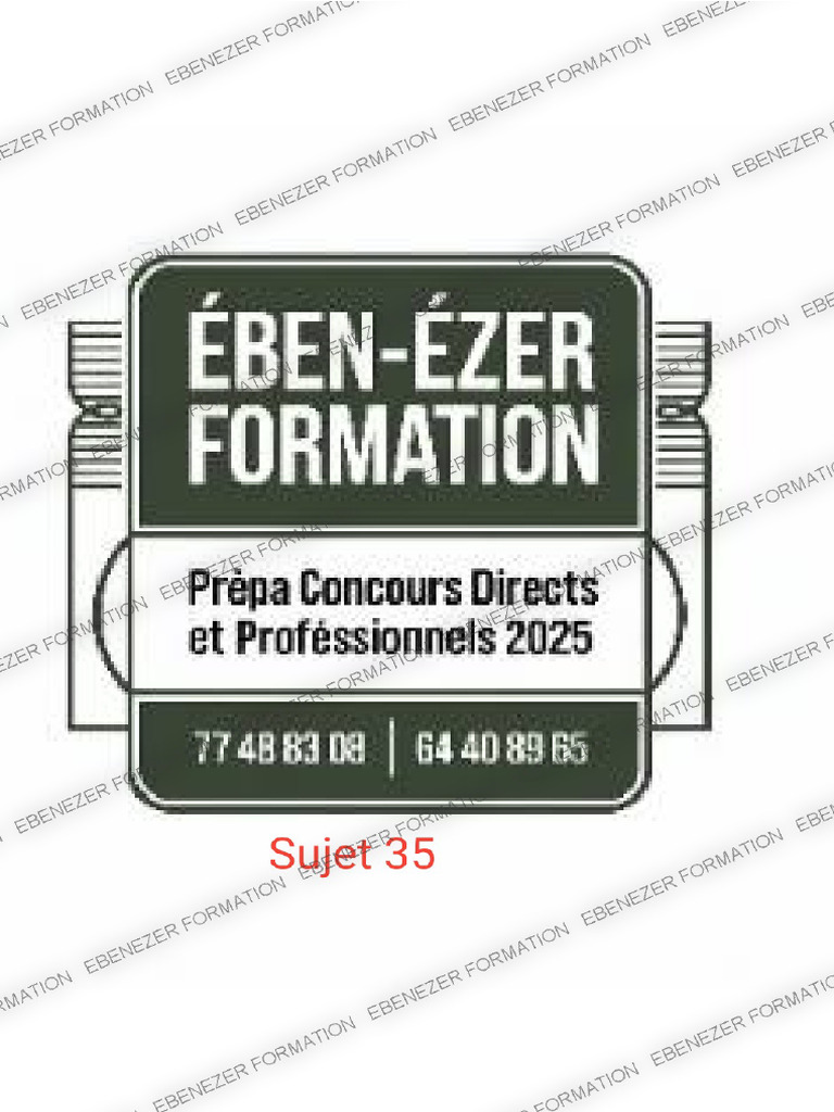 EBENEZER FORMAT@ Sujet 35?????? | PDF
