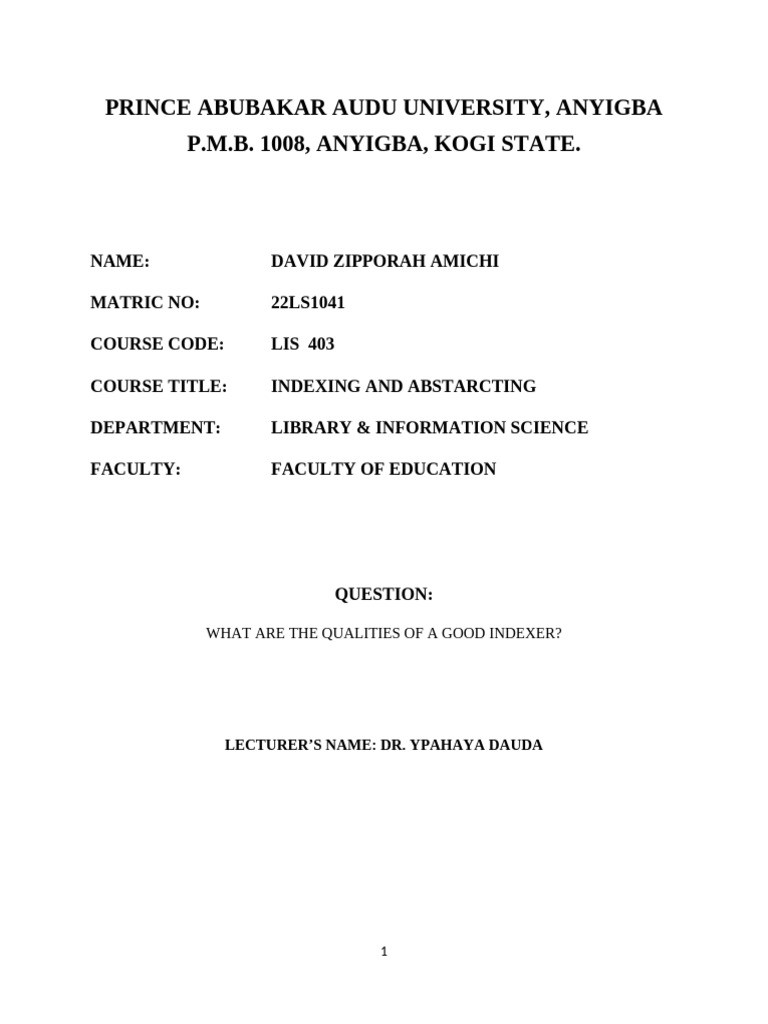 Lis 403 Assignment | PDF | Information | Usability