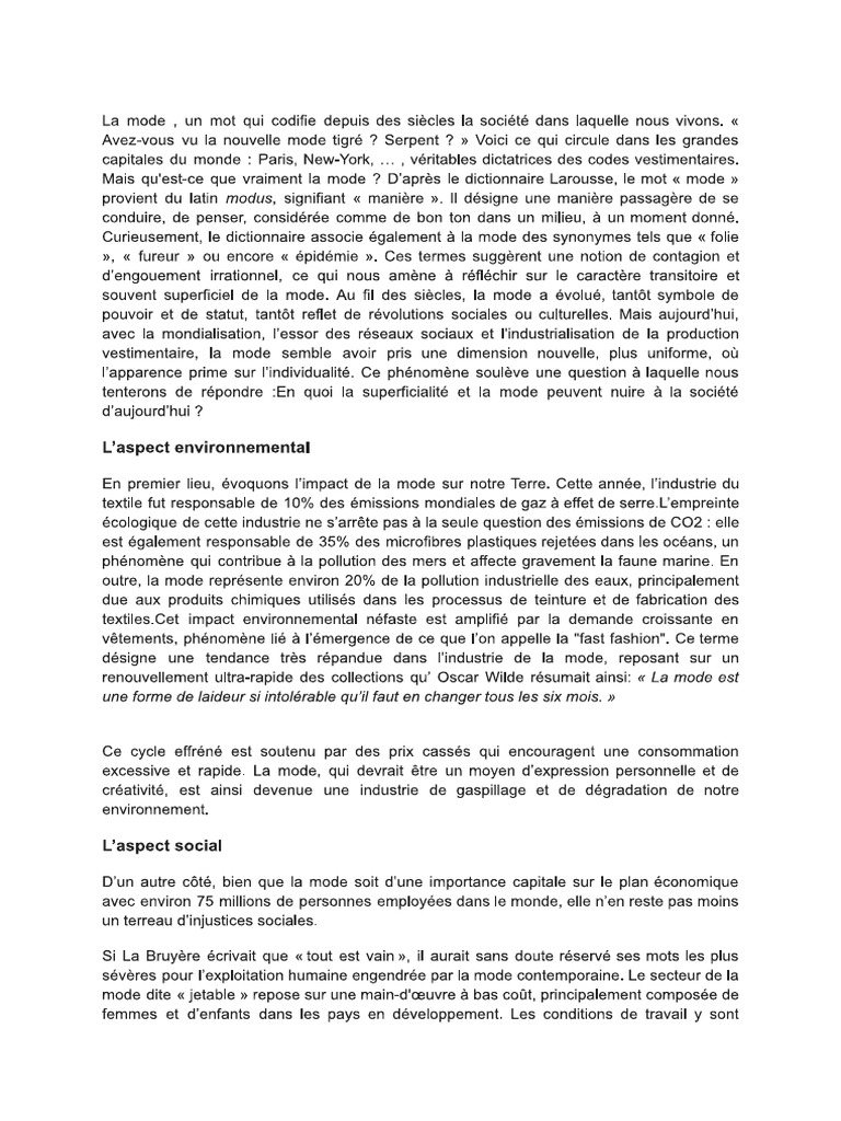 Les Caractères - La Mode | PDF