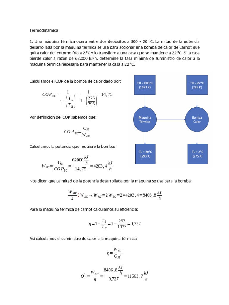 Termodinámica Inacap 3 Ejercicios 23 Abril | PDF | Bomba de calor | Calor