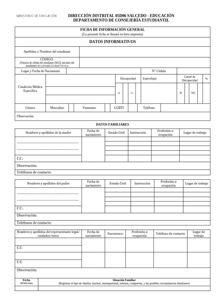 Ficha de Información General (2) | PDF