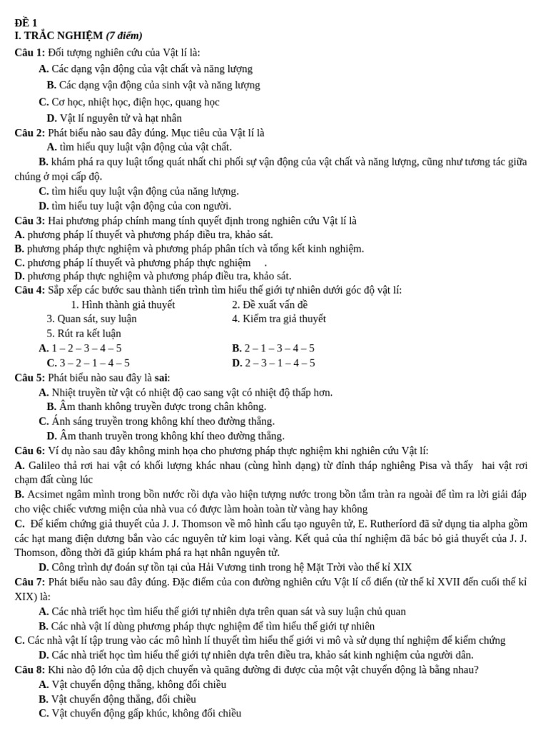 ĐỀ ÔN TẬP THI GK1 | PDF