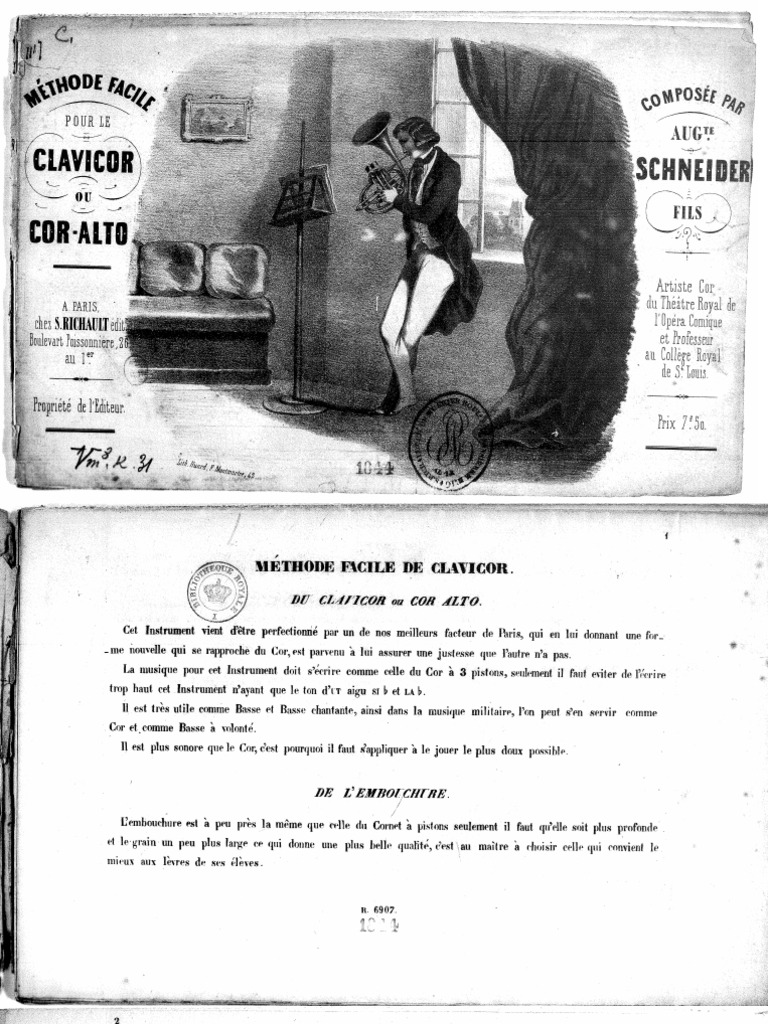 IMSLP506239-PMLP820441-Schneider, Me-Thode Facile Pour Le Clavicor Ou Cor-Alto - Paris | PDF