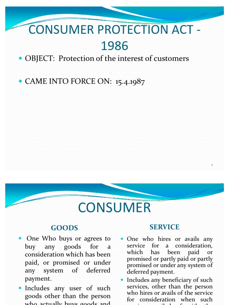 Consumer Protection Act - 1986 | PDF | Precedent | Private Law