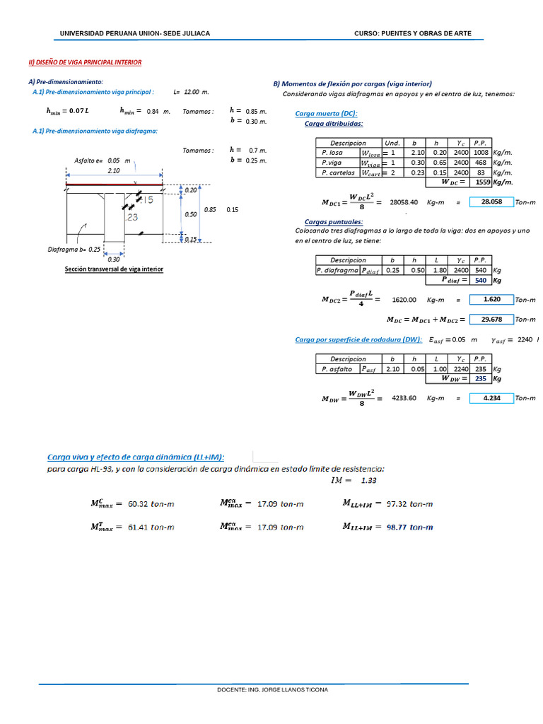 02 Diseño Viga Puente Viga Losa Pdf Fatiga Material