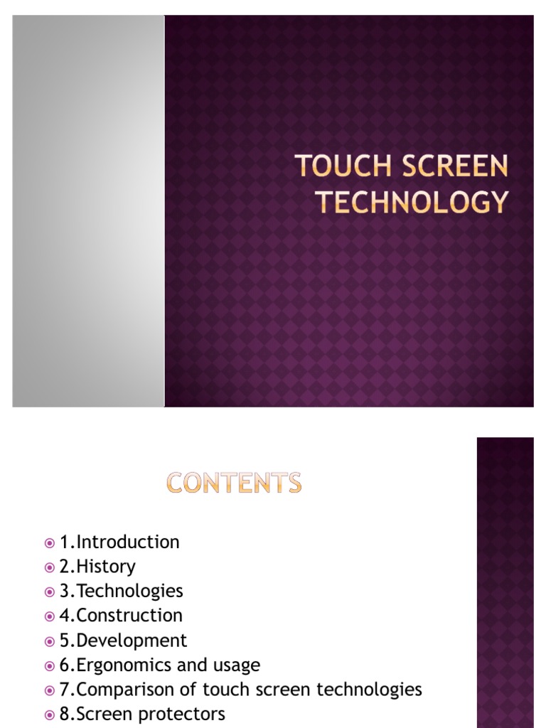 Touch Screen Technology | PDF
