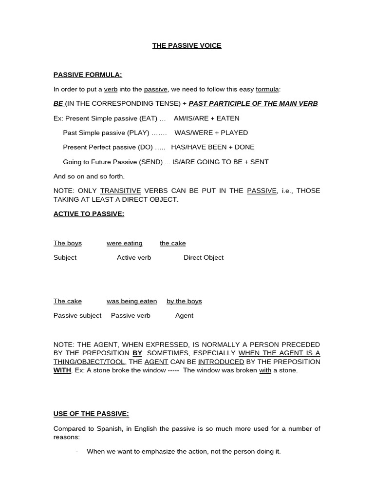 Passive Notes Updated | PDF | Verb | Linguistic Typology