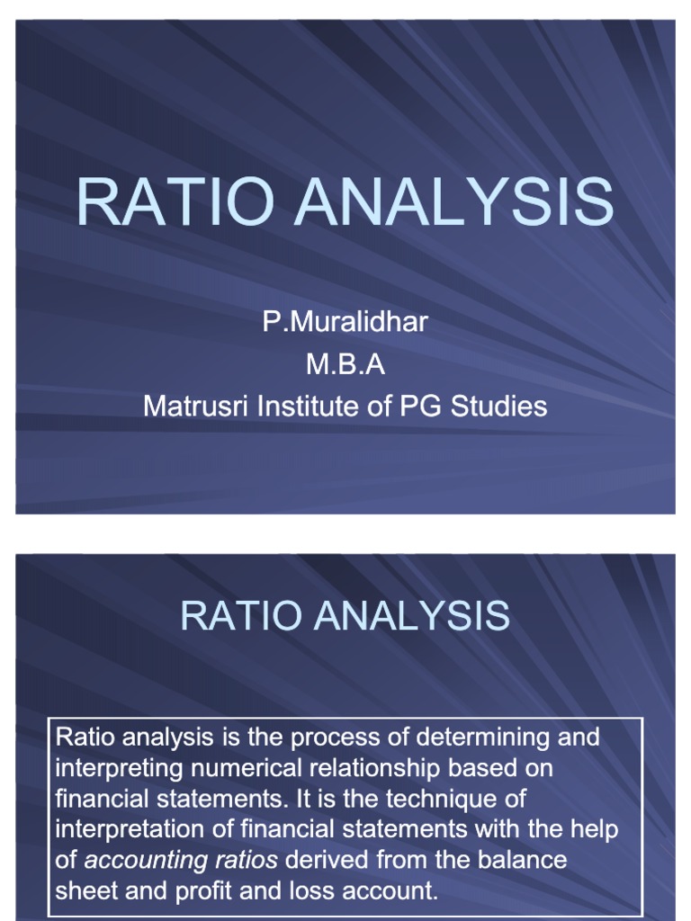 Ratio Analysis | PDF