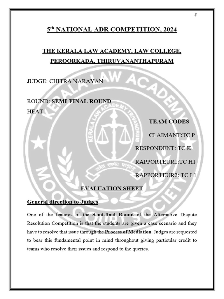 5th Adr - Semi-Finals - Ss (j1) | PDF | Alternative Dispute Resolution | Dispute Resolution