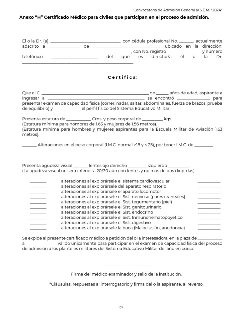 Convocatoria de Admision General 2024 22 Ene 2024-138-140 | PDF