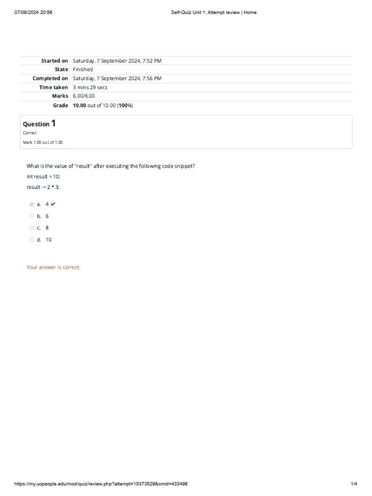 Java Quiz Success | PDF | Integer (Computer Science) | C (Programming Language)