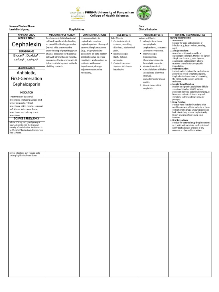 Drug-Study-TEMPLATE (2) | PDF | Causes Of Death | Drugs