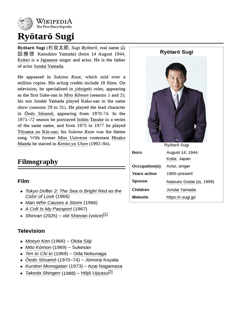 Ryōtarō_Sugi | PDF | Japanese People | Japanese Nobility