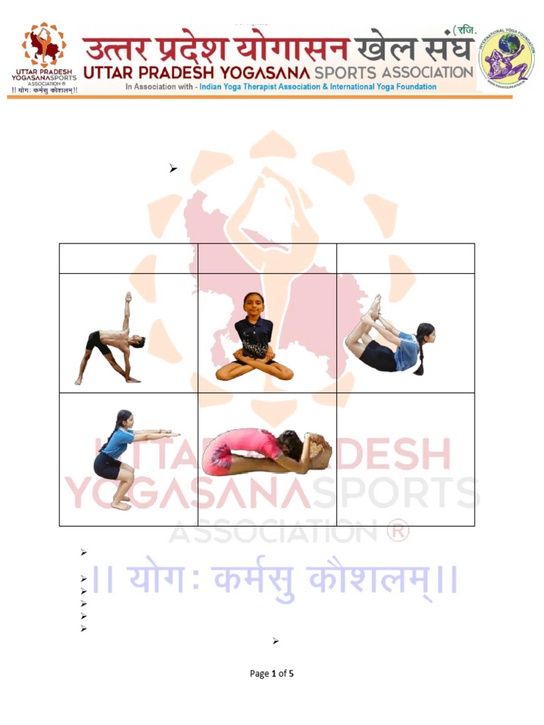 Upysa Yogasana Syallbus 2024 Competetion1 | PDF | Asana | Mind–Body Interventions