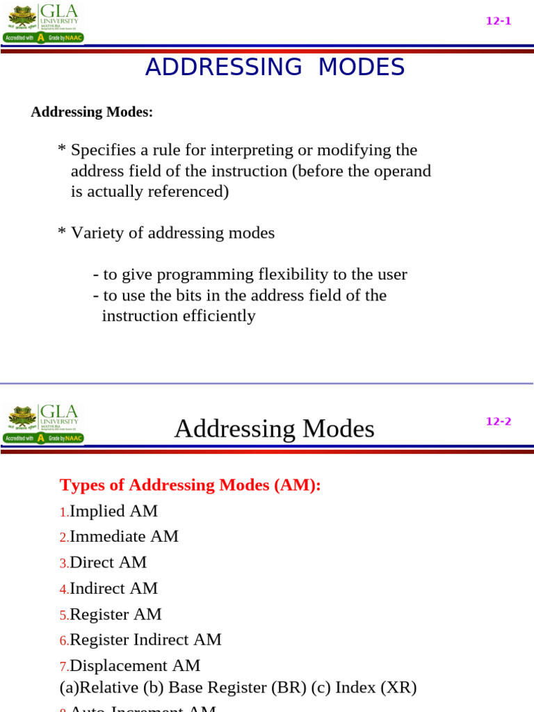Addressing Modes_Lecture_18 (1) | PDF | Computer Hardware | Integrated Circuit