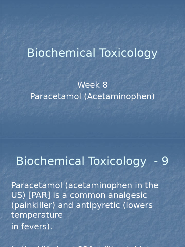 Biochemical Toxicology Acetaminophen - Tagged | PDF | Toxicology | Drugs