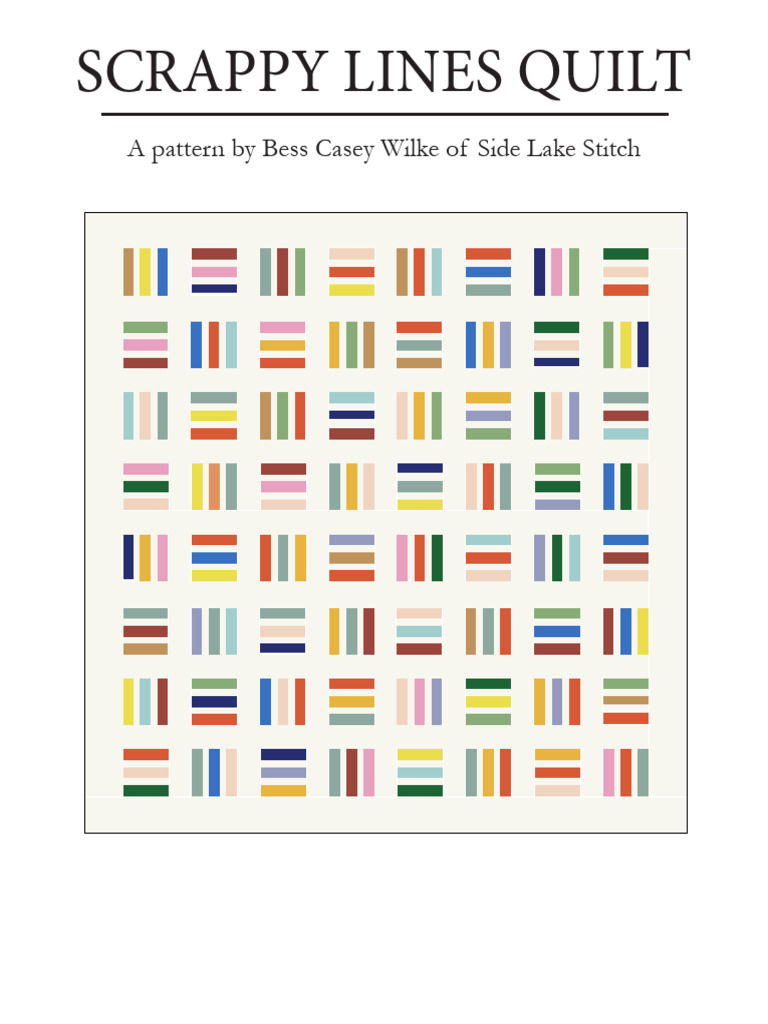 Scrappy Lines Quilt Pattern | PDF | Quilt | Sewing