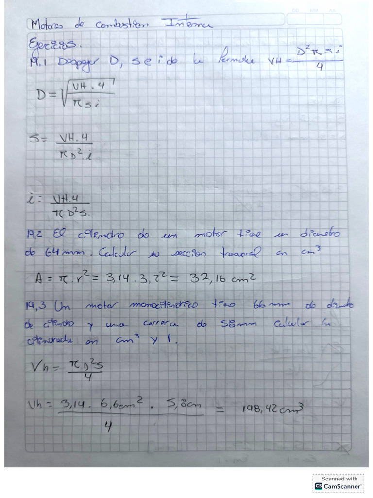 Deber Motores de Combustión Interna Ejer | PDF