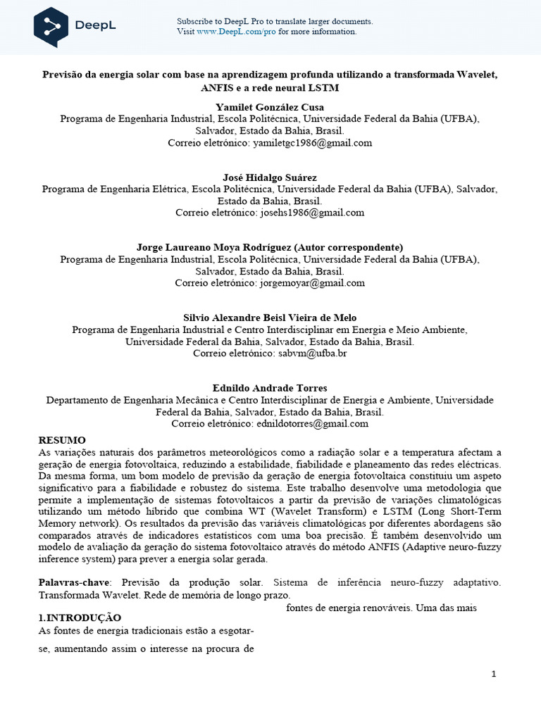 Solar Energy Forecasting Based On Deep Learning Using Wavelet Transform Anfis And Lstm Neural
