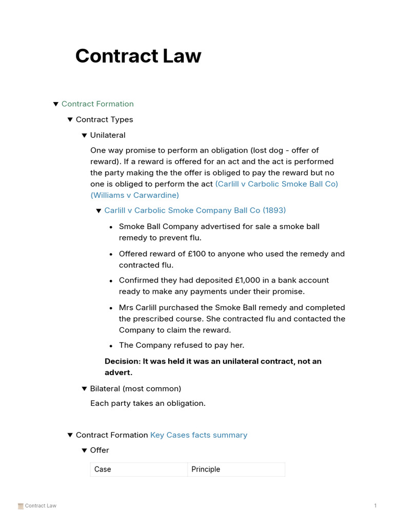 Contract Law - Part-1 | PDF | Offer And Acceptance | Private Law