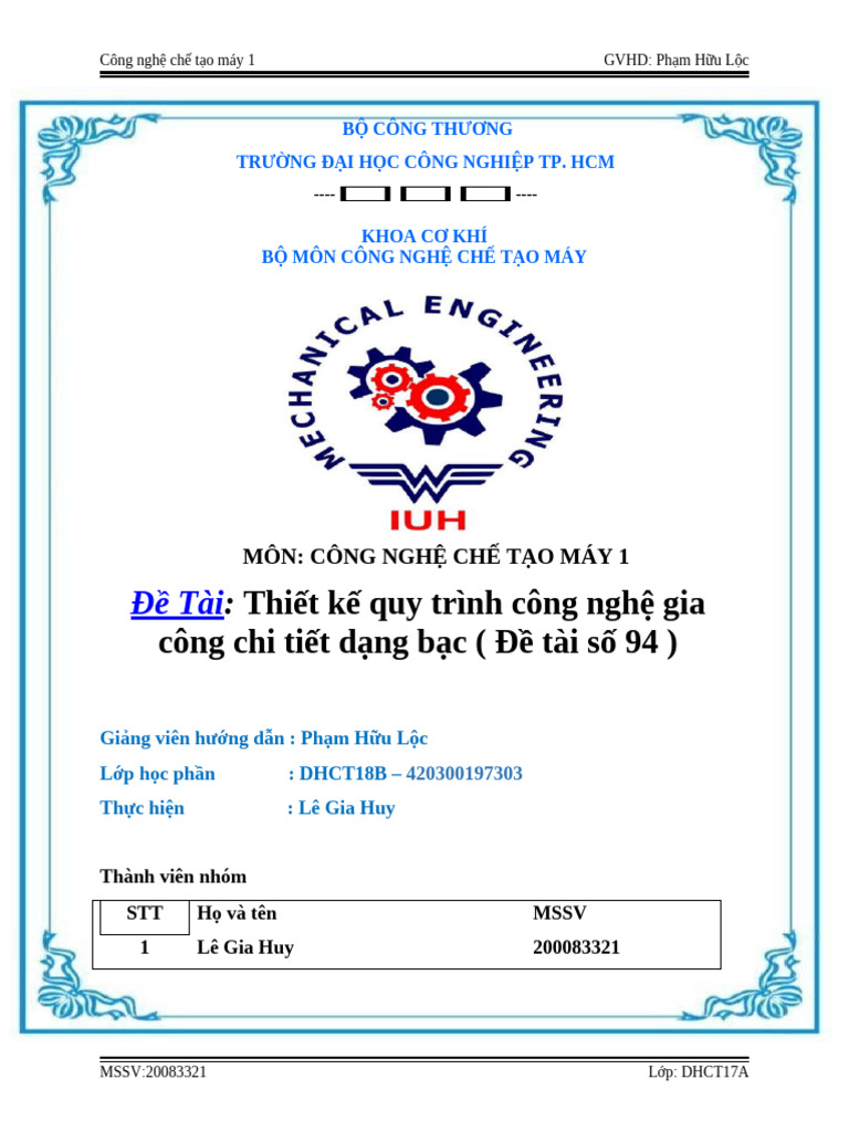 Tiểu luận IUH | PDF