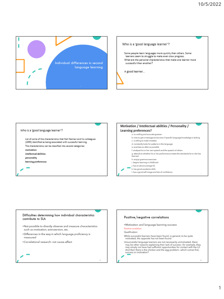 Characteristics of Successful Language Learners | PDF | Second Language ...