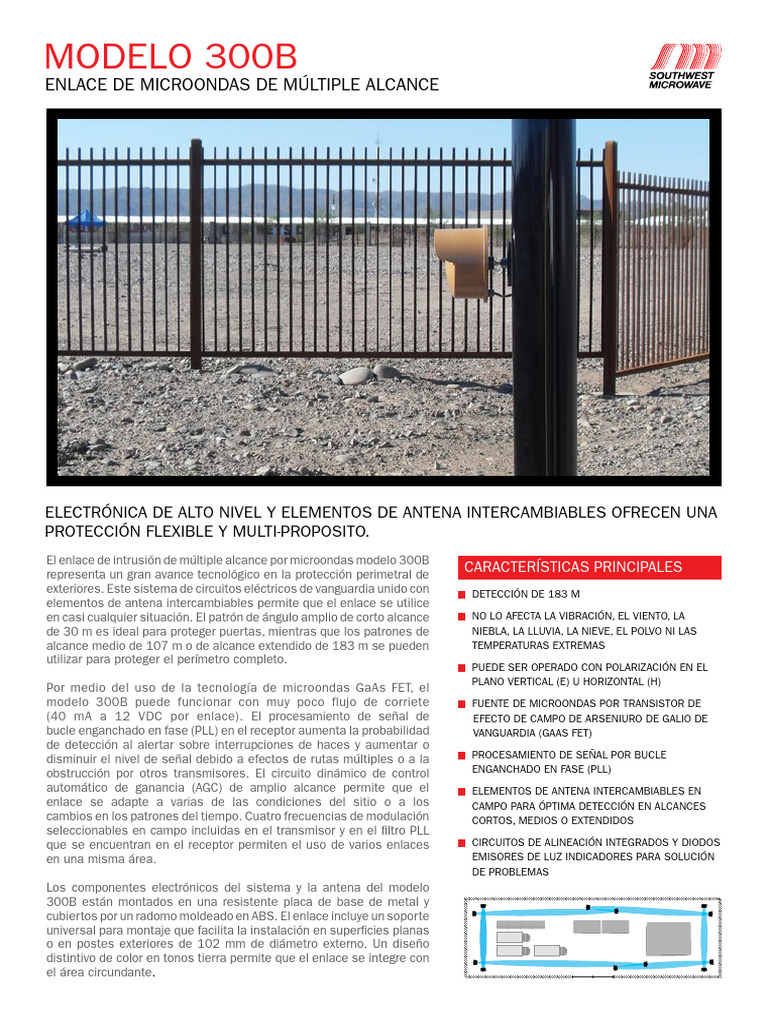Model-300B-Data-Sheet-ES | PDF | Antena (Radio) | Microondas
