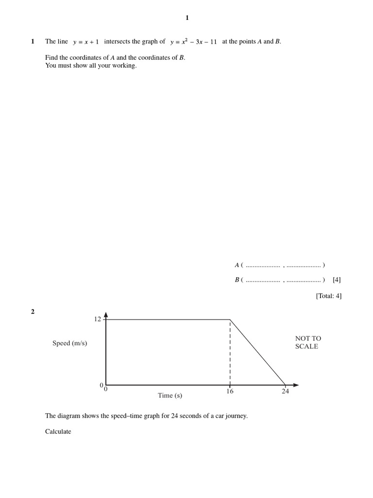 Algebra and Graphs 1 Hardest | PDF | Area | Equations