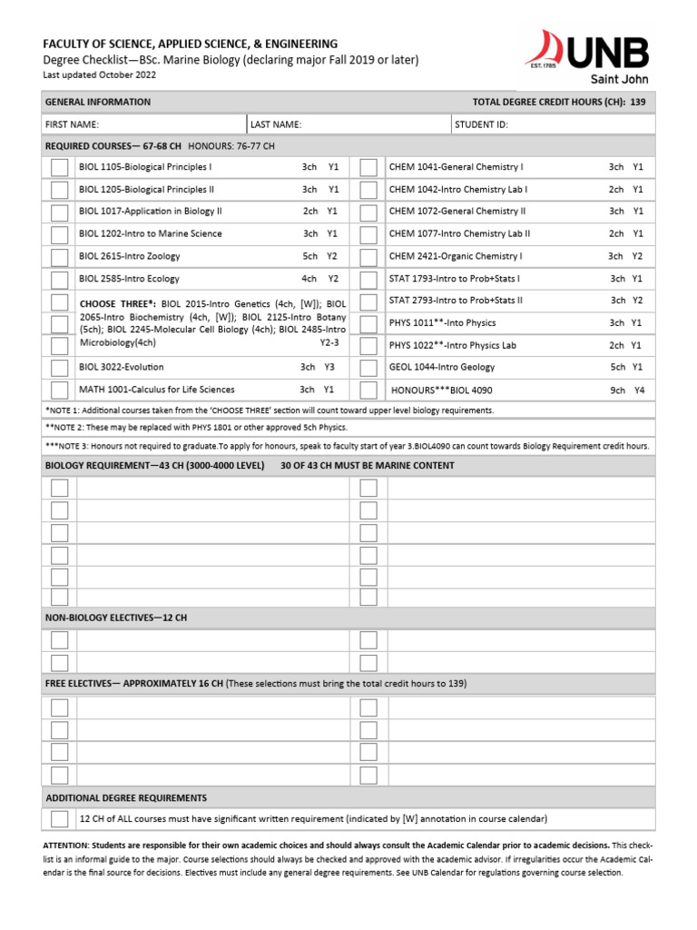 Marine Checklist | PDF | Natural Sciences | Science