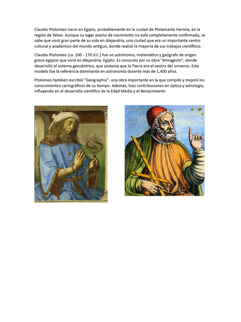 Claudio Ptolomeo nació en Egipto | PDF | Té