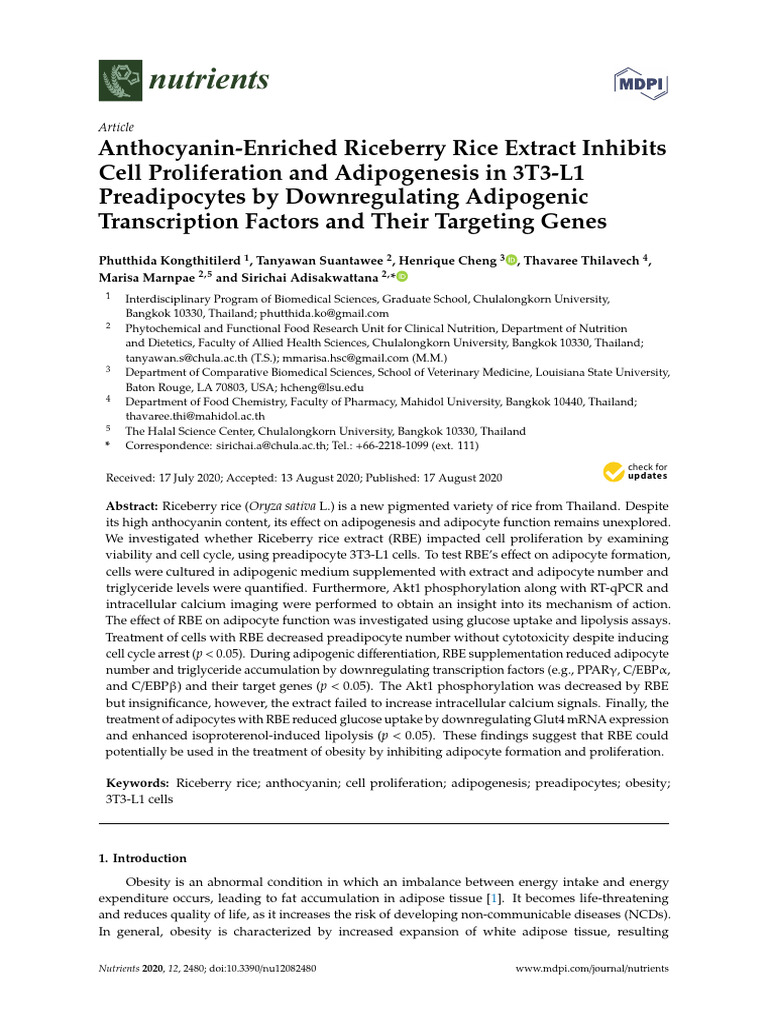 Anthocyanin-Enriched Riceberry Rice Extract Inhibits2020 | PDF ...
