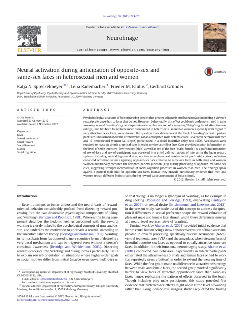 Fmri Beaty Sex Diff Pdf Reward System Brain
