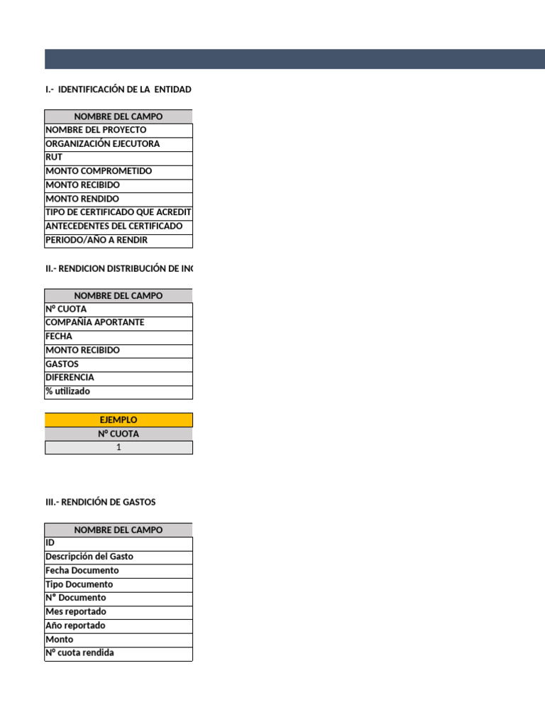 Formato Rendición Financiera (1) | PDF