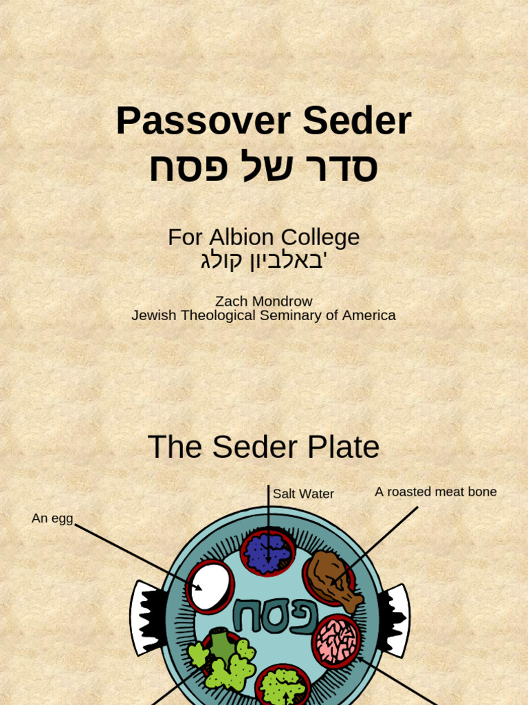 Albion Seder | PDF | Moses | Passover Seder