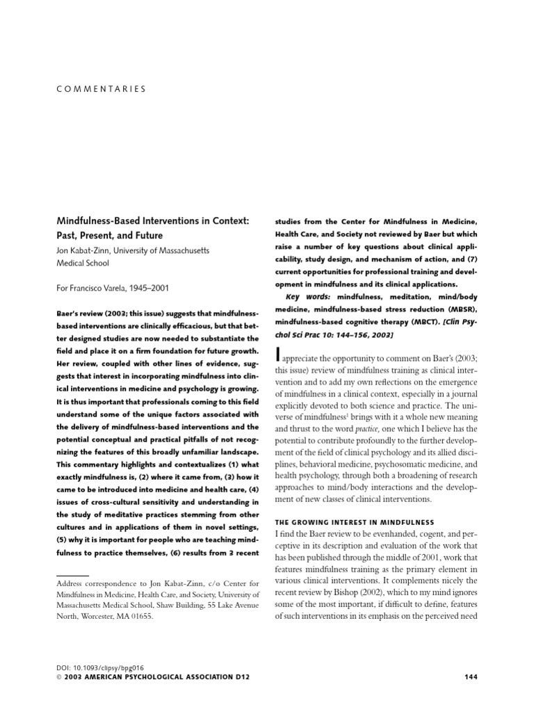 f164492256_Mindfulness_Based_Interventions_in_Context_Past_Present_and_Future | PDF ...