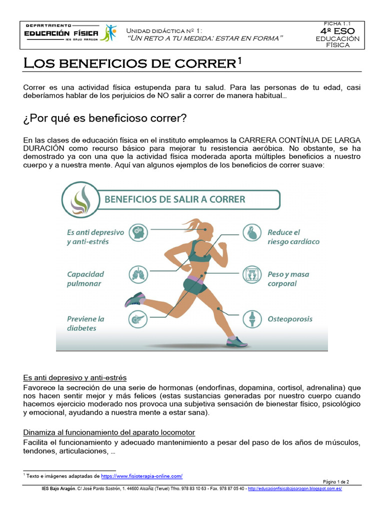 272.4eso_UD01_ficha01_en_forma_BENEFICIOS_DE_SALIR_A_CORRER | PDF | Especialidades Medicas