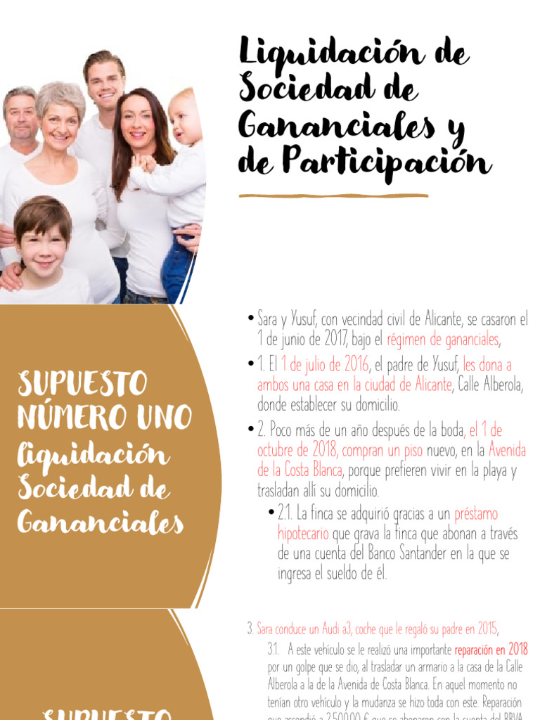 Practica Liquidaci N de Sociedad de Gananciales y de Participaci N | PDF