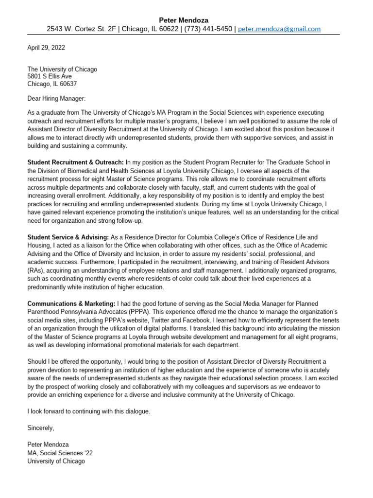 Skills-Based Heading Cover Letter | PDF | Social Psychology