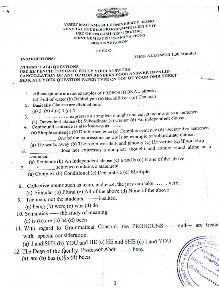 USE OF ENGLISH PASS QUESTIONS ASSON MN SHEHU | PDF