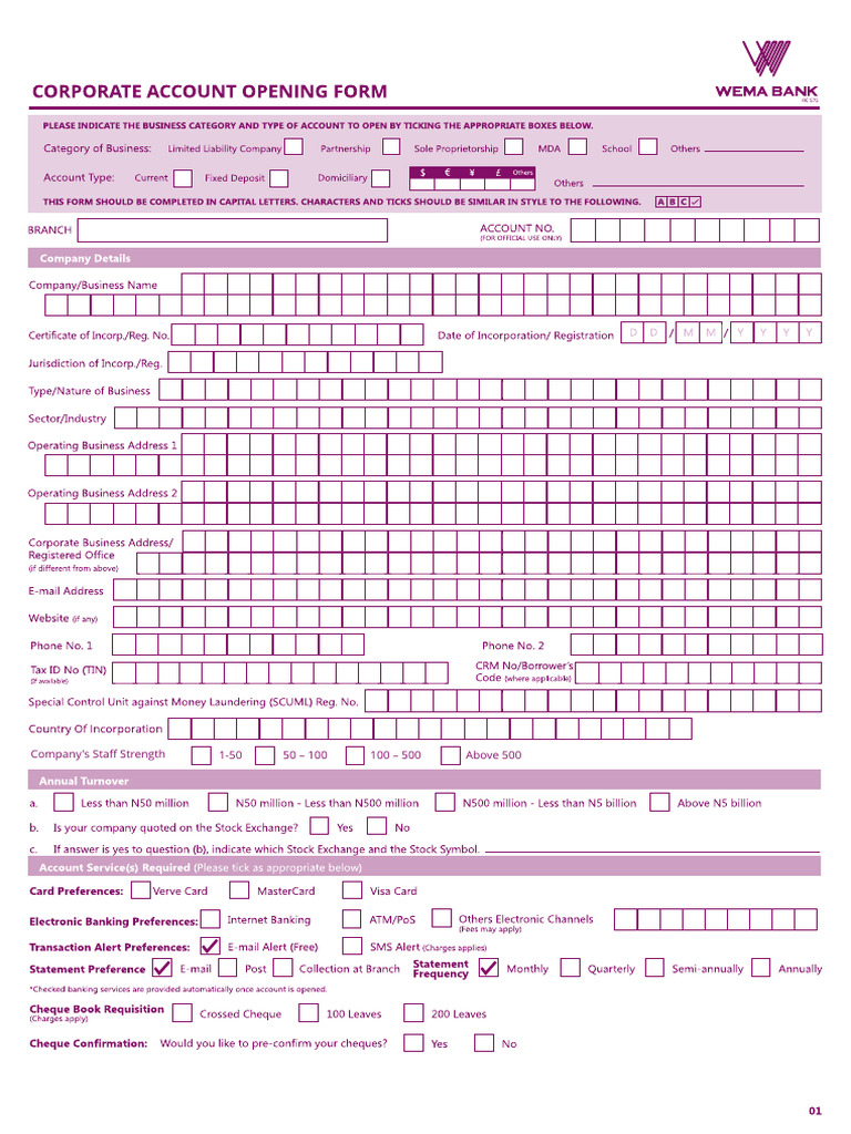 Corporate Account Form (8) 1[1] | PDF