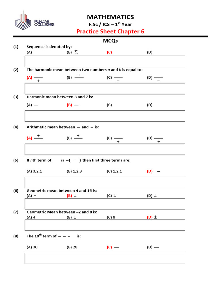 Math Practice Sheet P-1-Ch.6 | PDF | Mean | Mathematical Objects